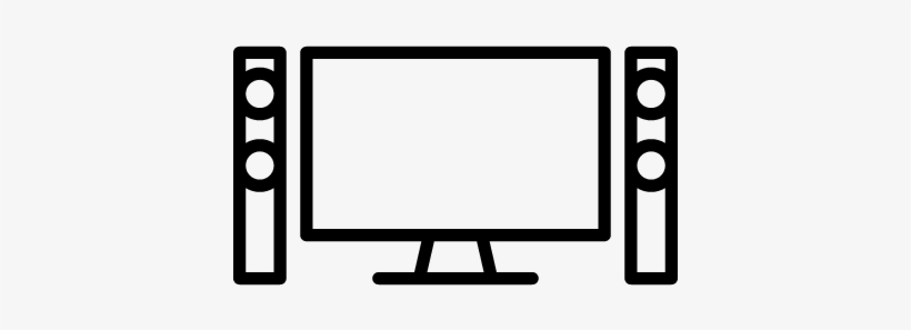 Big Television With Two Big Speakers Vector - Tv And Speaker Icon Png ...