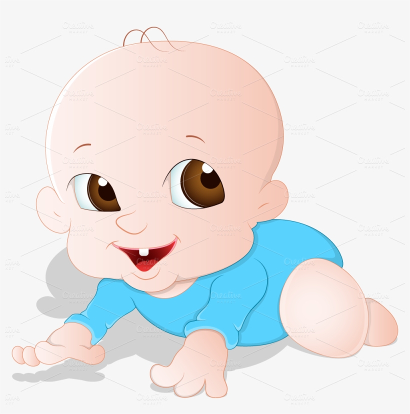 Babies Vectors ~ Illustrations On Creative Market - Toddler Crawling ...