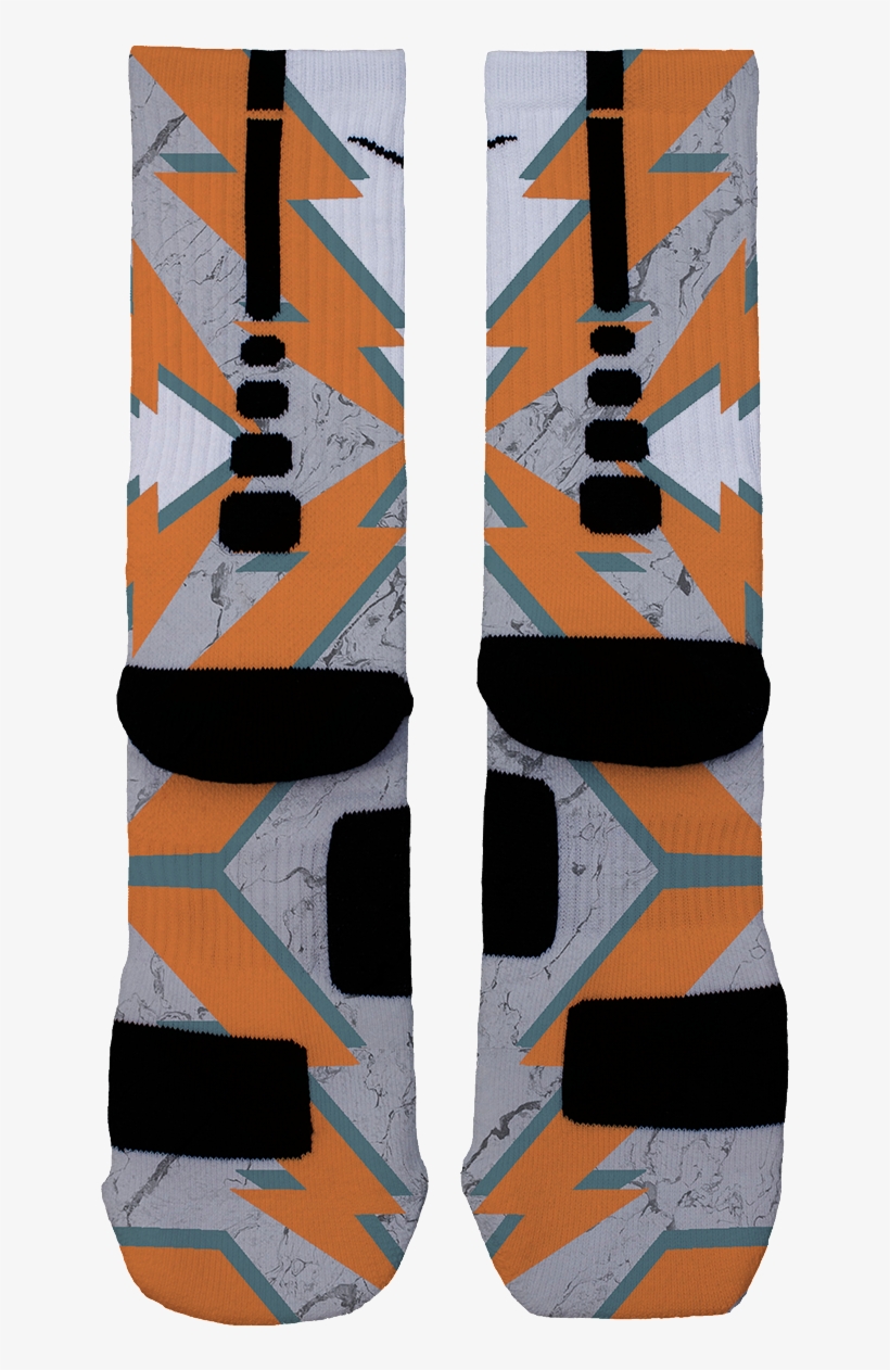 Orange Bolts Custom Nike Elites - Sock Transparent PNG - 792x1224 ...