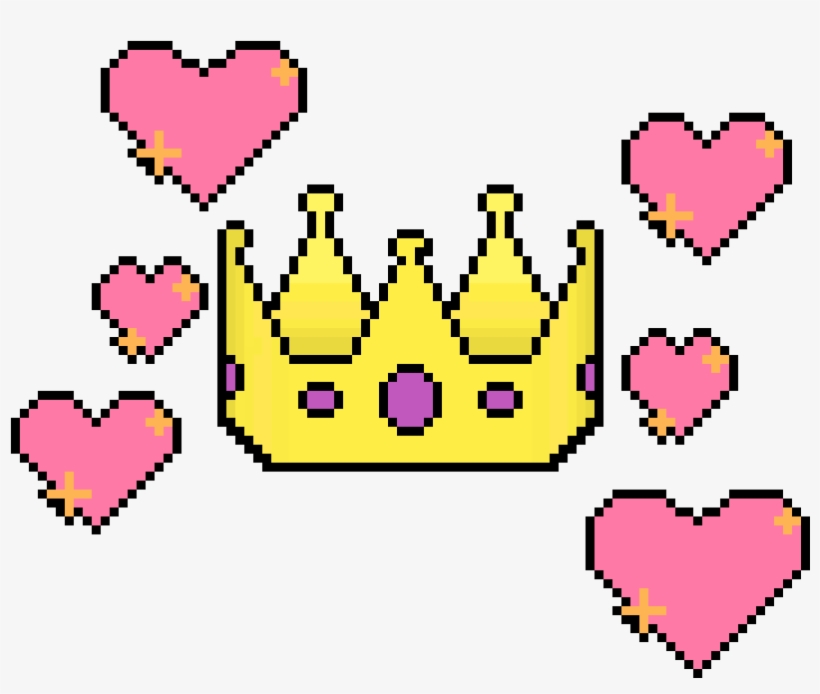 Crown Two - Pixel Art Pink Crown Transparent PNG - 1160x790 - Free ...