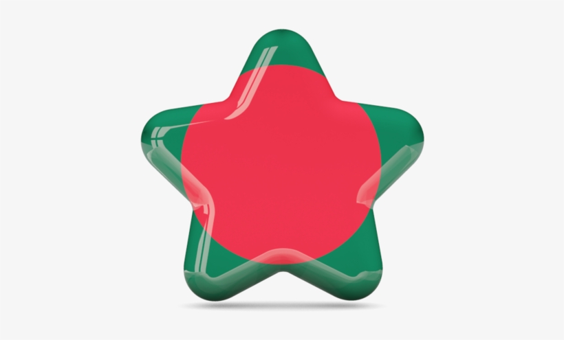 Illustration Of Flag Of Bangladesh - Puerto Rico Flag Star Transparent ...