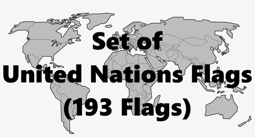 Download Set Of 193 Un Country Flags - World Map Free Png - HD ...