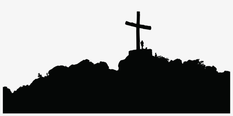 Silhouette Christian Cross Clip Art - Hill Silhouette Png Transparent ...