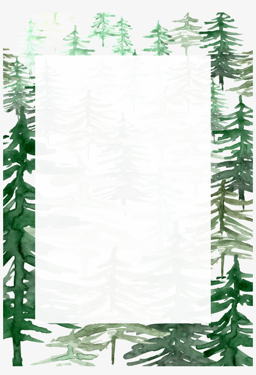 Download Green Watercolor Hand Painted Forest Border Transparent ...