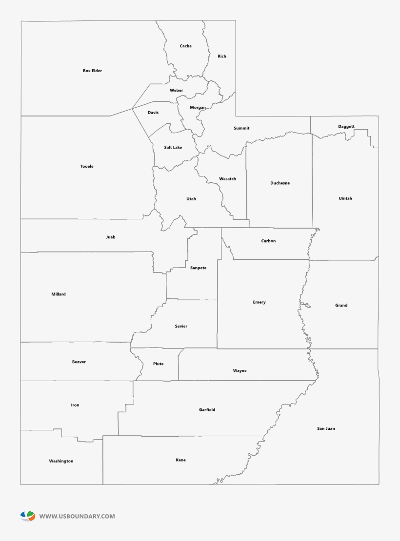 Utah Counties Outline Map - Utah Congressional Districts Transparent ...
