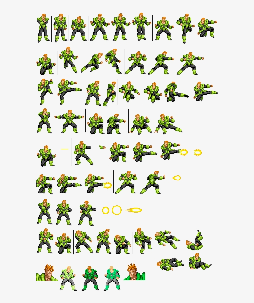 Android 16 By Belial - Dbz Android 16 Sprites Transparent PNG - 600x902 ...