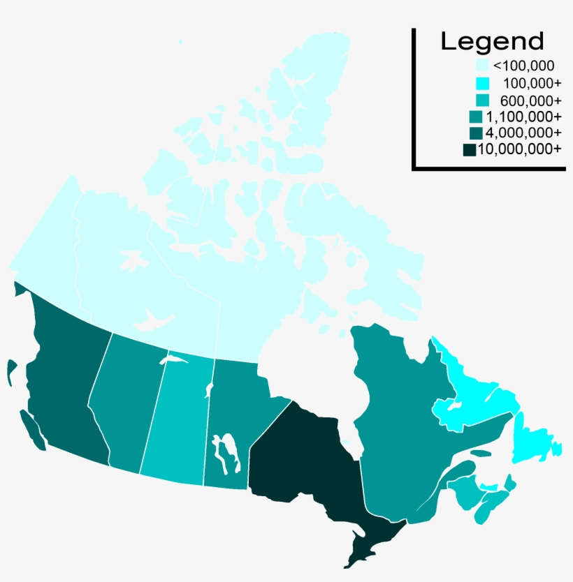 Canada Population Map - Canada Population Map 2016 Transparent PNG ...