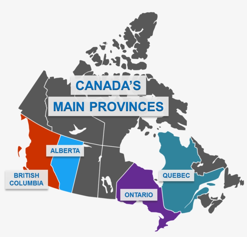 Emigration Store Canadian Main Provinces Map - Four Provinces Of Canada ...