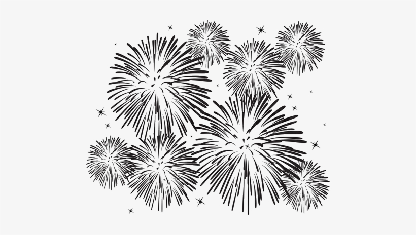 Black And White Fireworks - Fireworks With White Background Transparent ...