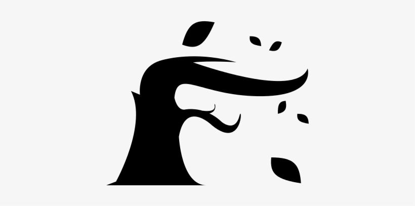 Tree With Wind And Leaves Flying Vector - Tree Wind Icon Transparent ...