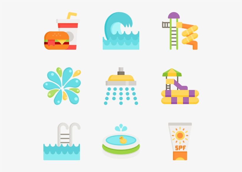Water Park 40 Icons - Water Park Icon Png Transparent PNG - 600x564 ...