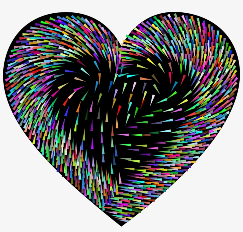 Abstract Art Chromatic Colorful Geometric Heart - Heart Transparent PNG ...