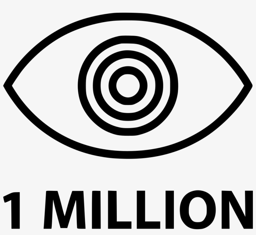 One Million Views Eye Comments - 1 Million Views Icon Transparent PNG ...