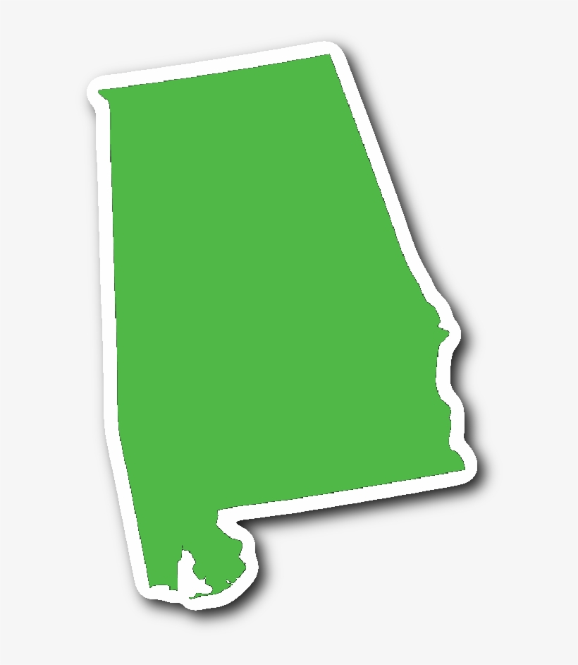 Alabama State Shape Sticker Lime Green Alabama T Shirts, - Alabama ...