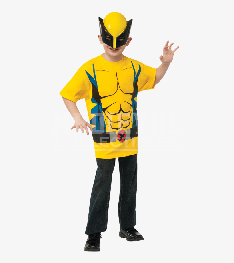 Kids Wolverine Costume Top And Mask - Marvel Wolverine Tshirt For A ...