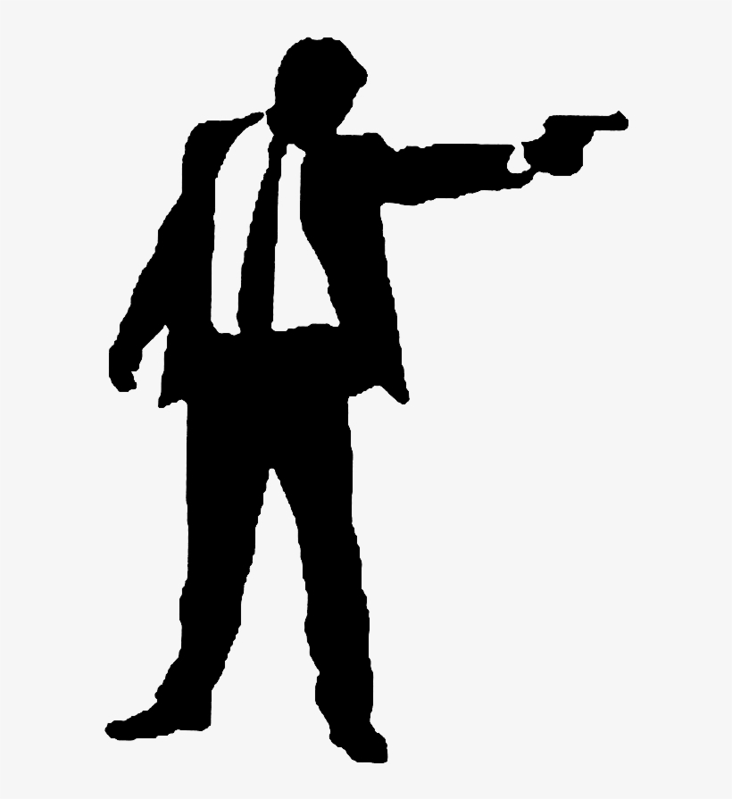 Clip Art Royalty Free Library Man Shooting Silhouette - Man With Gun ...