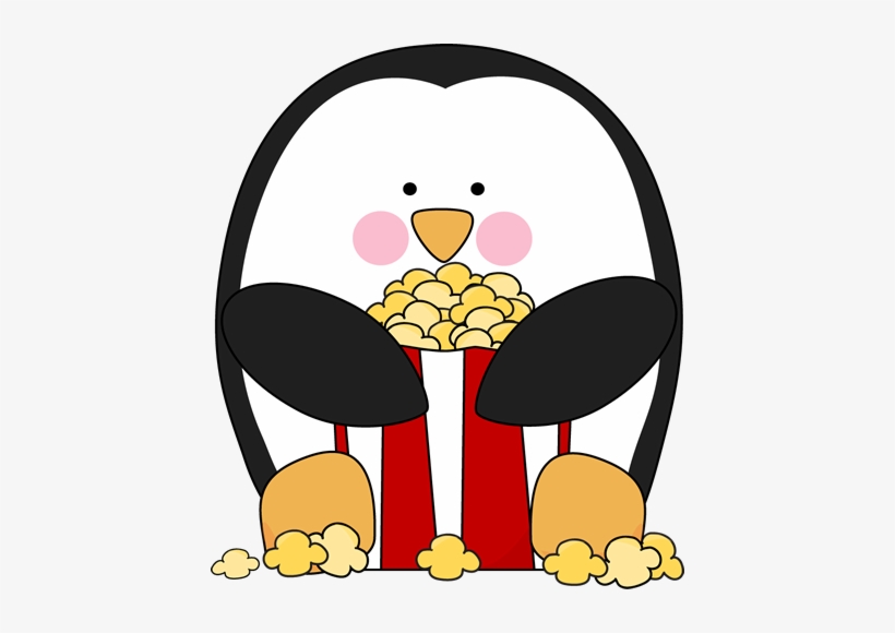 Penguin Eating Popcorn - Penguin Popcorn Transparent PNG - 434x500 ...
