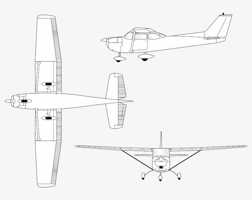 Dreiseitenansicht Cessna - Cessna 172 Vector Transparent PNG - 800x600 ...