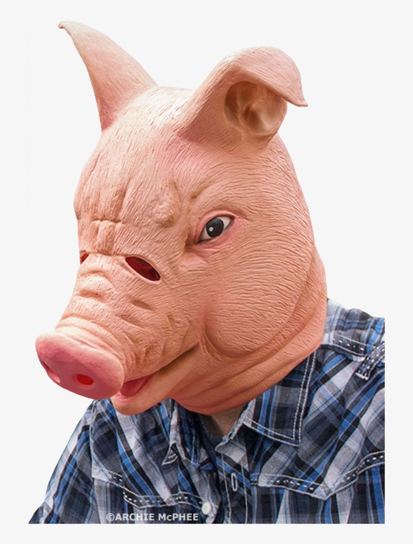Latex Full Head Mask - Creepy Pig - Full Head Latex Mask Transparent ...