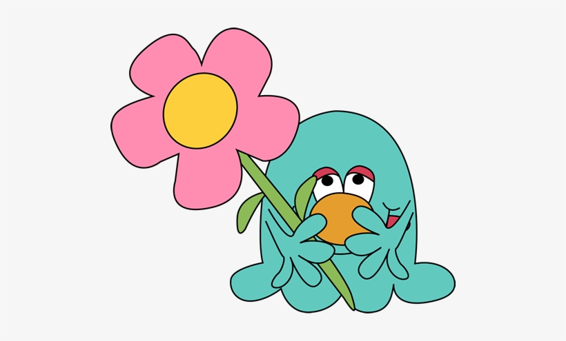 Monster With A Flower - Cute Monster Clipart Transparent PNG - 500x415 ...
