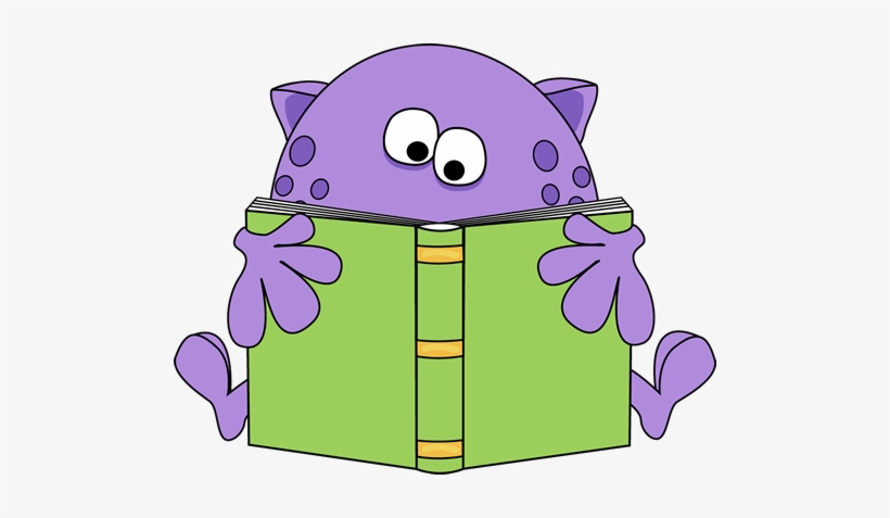 Monster Reading A Book Clip Art - Monster Reading Clipart Transparent ...