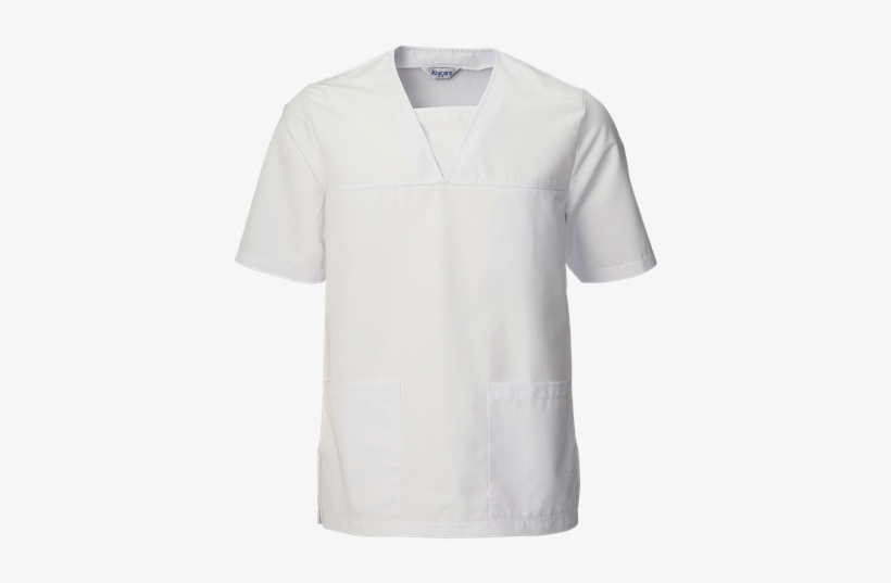 Unisex Scrub Top - White Medical Shirt Transparent PNG - 412x550 - Free ...