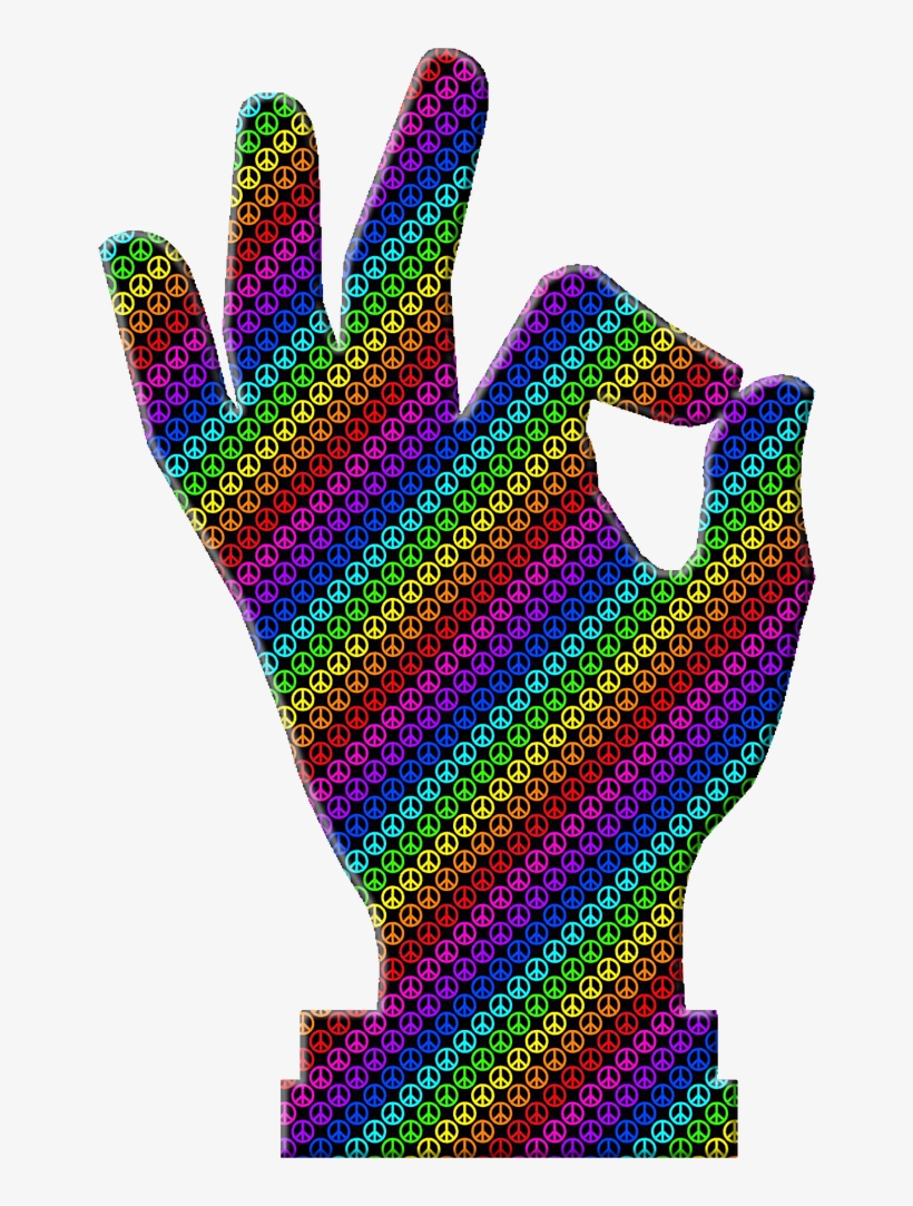 Hand Symbol Okay - Rainbow Peace Sign Background Transparent PNG ...