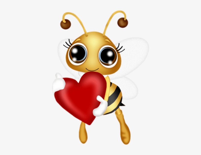 Honey Bee With Hearts Transparent PNG - 436x554 - Free Download on NicePNG