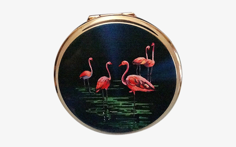 Vintage Stratton England Pink Flamingo Goldtone Compact - Compact ...
