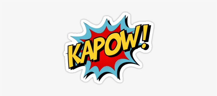 Comic Book" Stickers By Spacealientees - Kapow Comic Transparent PNG ...