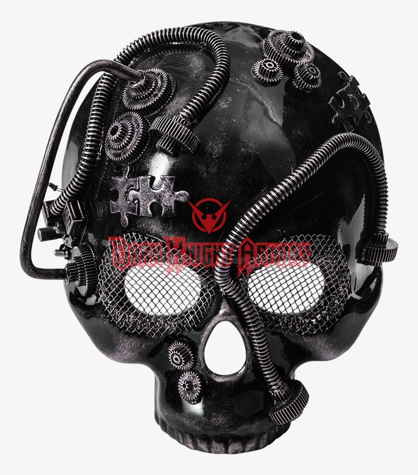 Silver Steampunk Skull Half Mask - Industrial Skeleton Mask (gold ...