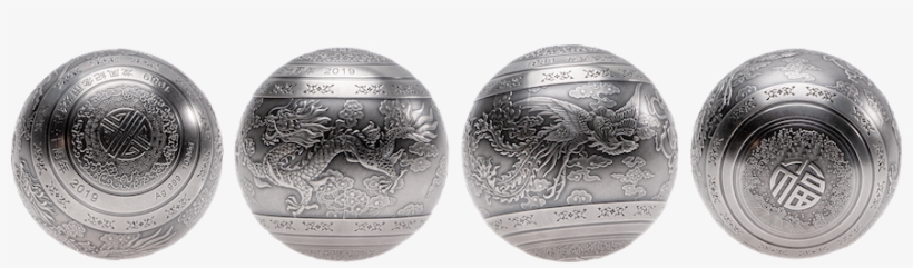 2019 Kilo Silver Dragon & Phoenix Sphere - Sphere Transparent PNG ...