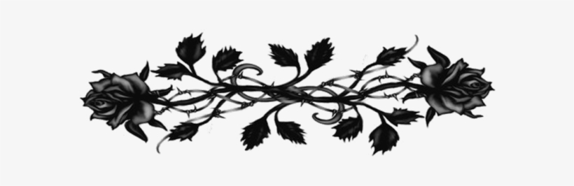 Blackgothicrose - Gothic Rose Tattoo Transparent PNG - 640x252 - Free ...