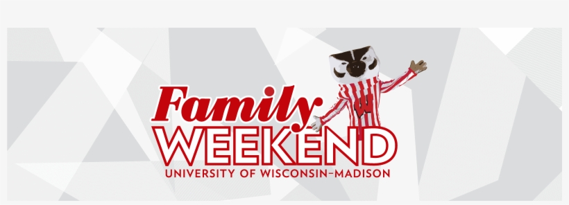 Family Weekend Logo With Bucky Badger - Bucky Badger Transparent PNG ...