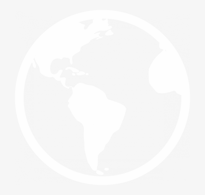 Globe America White Icon - World Map Western Pacific Transparent PNG ...