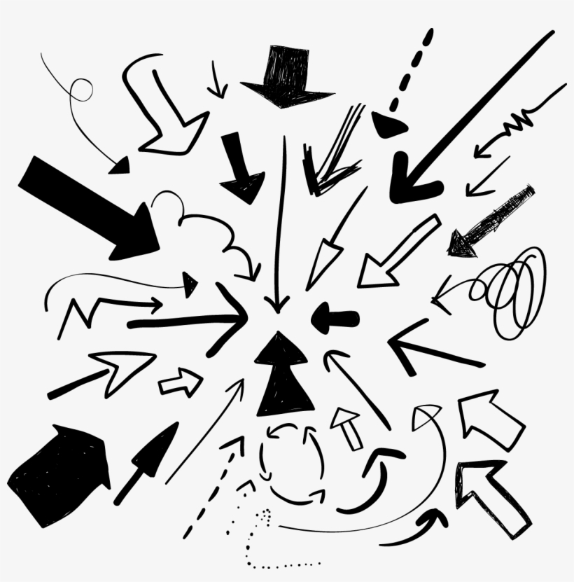 Vector Hand-drawn Arrows 1165*1125 Transprent Png - Line Arrow Drawn ...