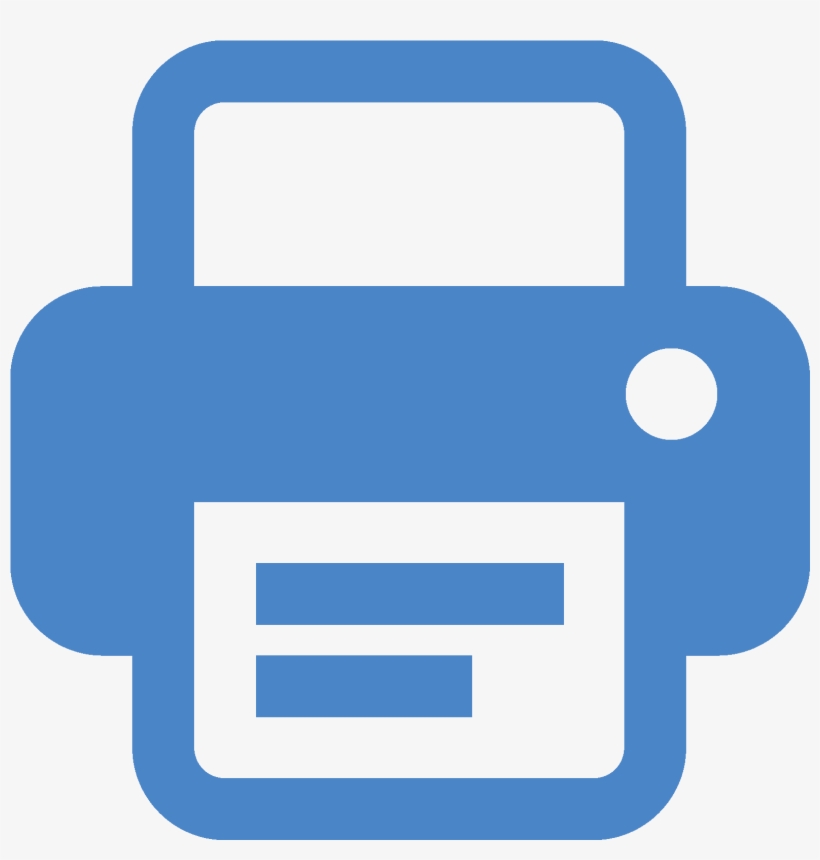 Blue Printer Icon - Printer Icon Black And White Transparent PNG ...