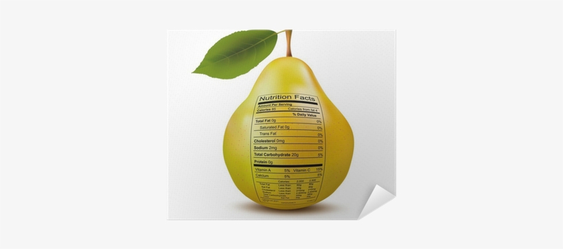 Pear With Nutrition Facts Label - Pears Nutrition Value Transparent PNG ...