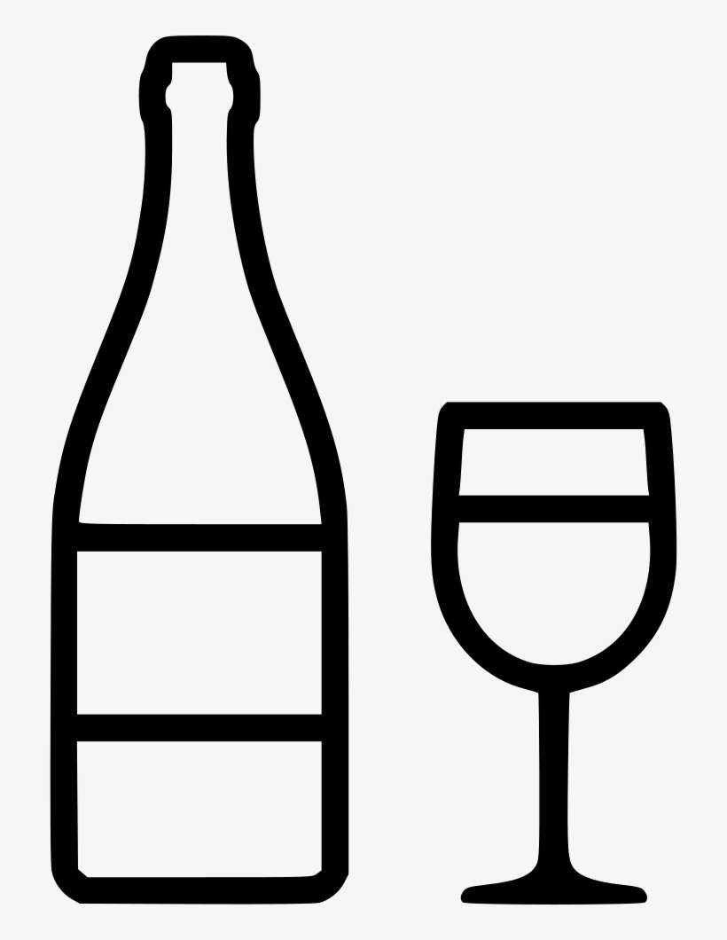 Download Wine Bottle Glass - Wine Outline Icon Svg - HD Transparent PNG ...