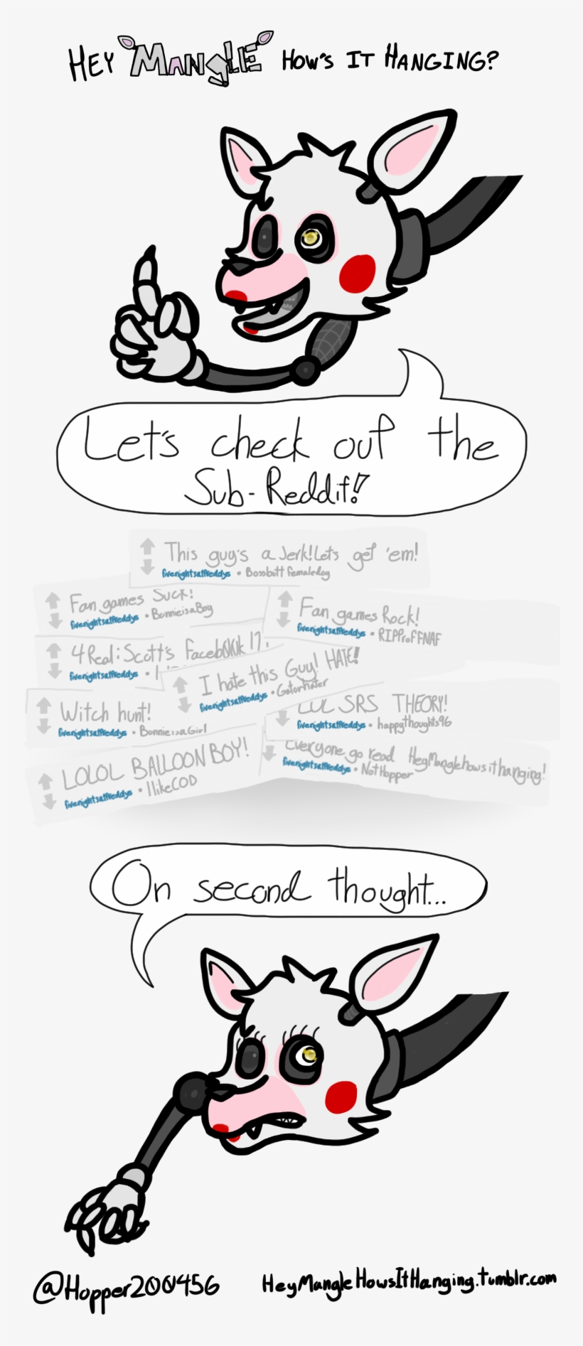 Hey Mangle, How's It Hanging - Cartoon Transparent PNG - 756x1814 ...
