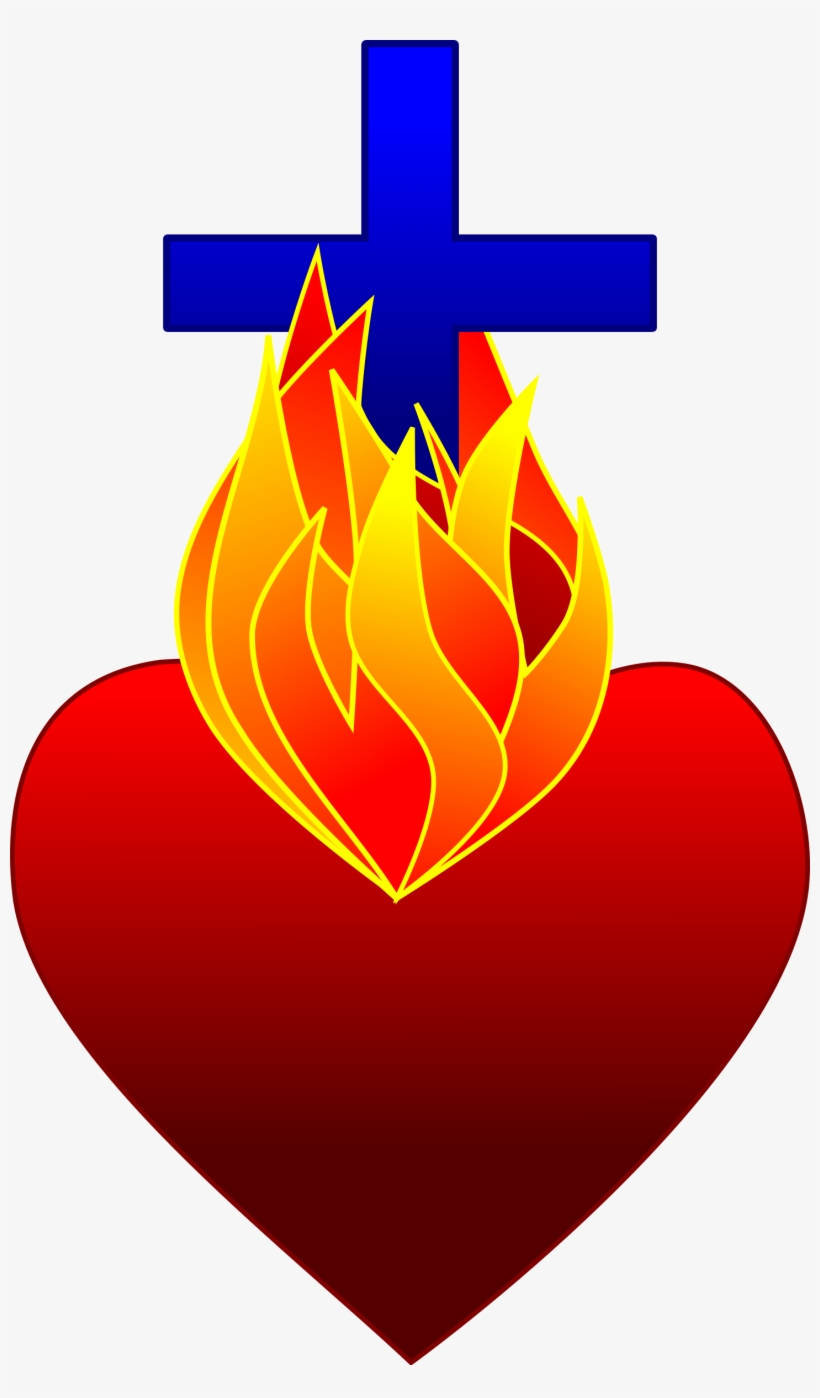 Cliparthot Royalty Free Library - Catholic Heart On Fire Transparent ...