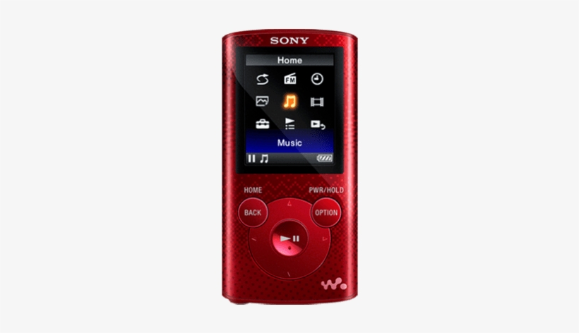 Sony Walkman Nwz-e383 - Digital Player - 4 Gb - Red Transparent PNG ...