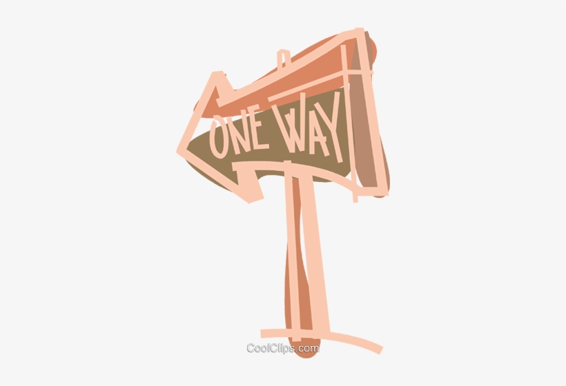 One Way Road Sign Royalty Free Vector Clip Art Illustration - Plywood ...