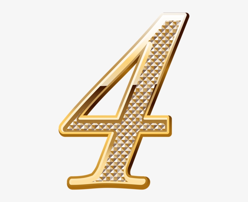 Number Fonts, Math Numbers, Special Letters, Clipart - Gold Number 4 ...