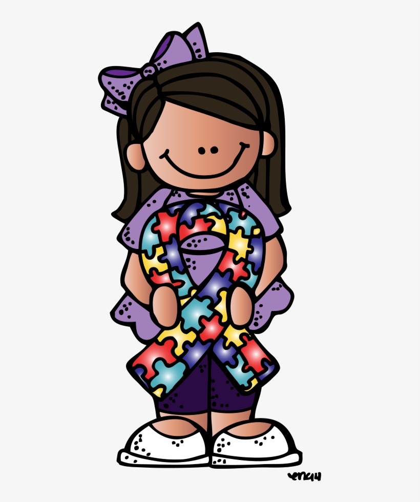Girl Autism Ribbon - Girl With Autism Clipart Transparent PNG - 440x900 ...