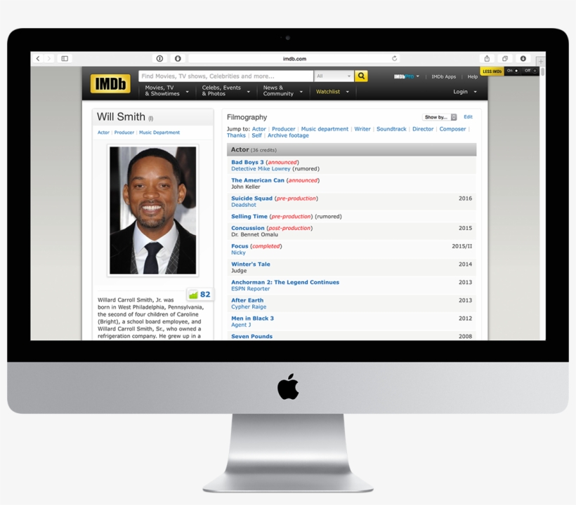 Lessimdb On The Mac - Imdb Profile Transparent PNG - 1114x925 - Free ...