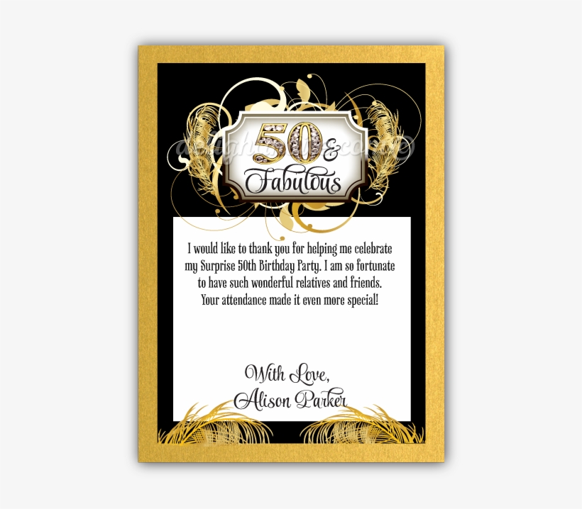 Vintage Gold And Black 50th Birthday Thank You Cards Thank You For vintage-gold-and-black-50th-birthday-thank-you-cards-thank-you-for