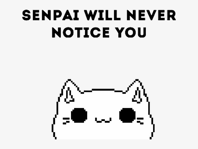 Png Anime Senpai Cute Cat Collage Blackandwhite Pastel - Senpai Png ...