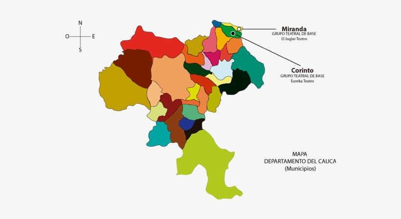 Mapa Del Cauca - Ubicacion De Miranda Cauca Transparent PNG - 645x390 ...