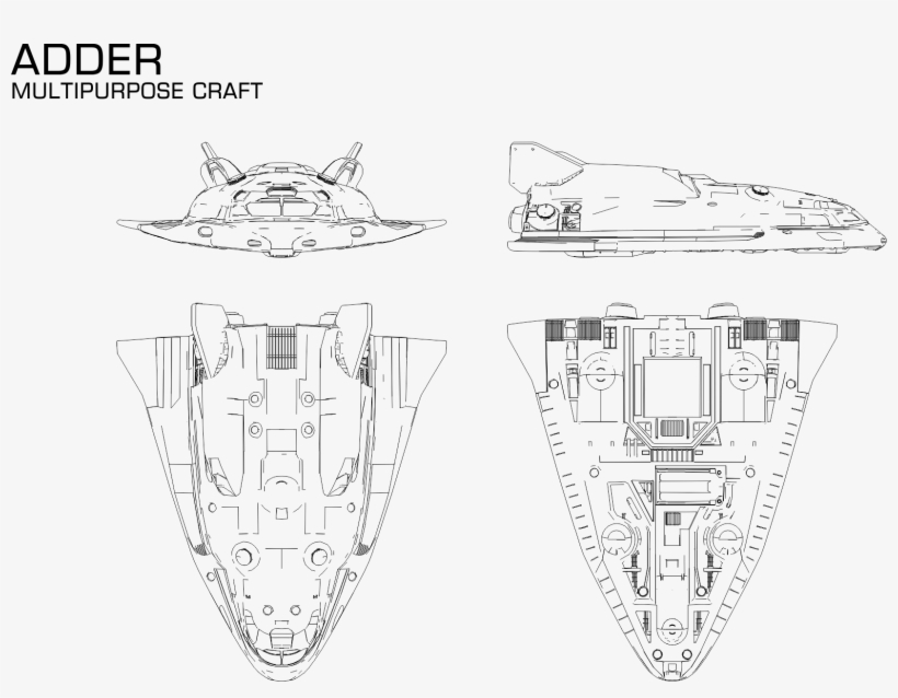Zorgon Peterson Adder From Elite - Technical Drawing Transparent PNG ...